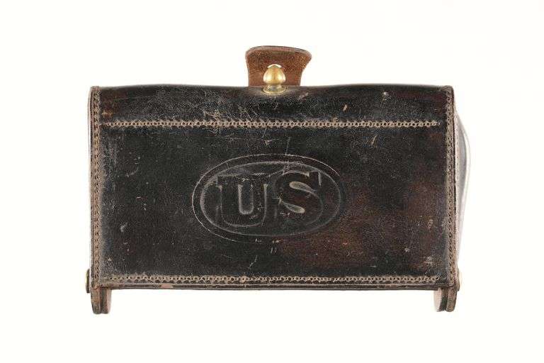 Watervliet Arsenal Leather Cartridge Box - Montrose Auction, Inc