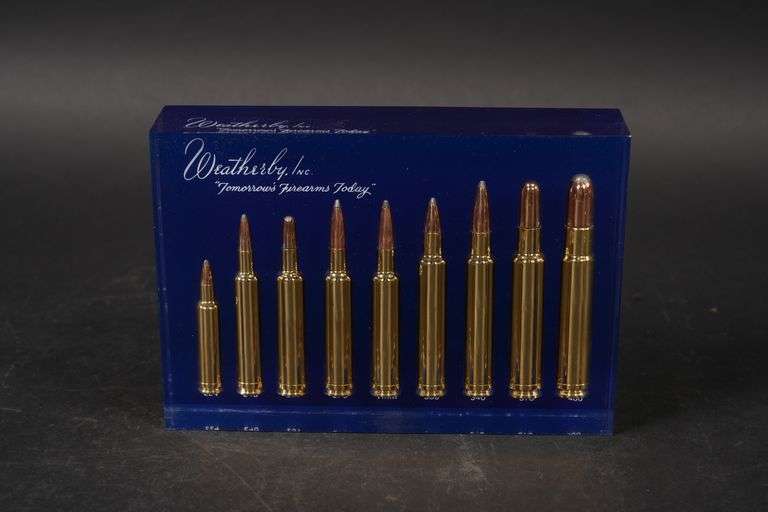 Weatherby Lucite Cartridge Display - Montrose Auction, Inc