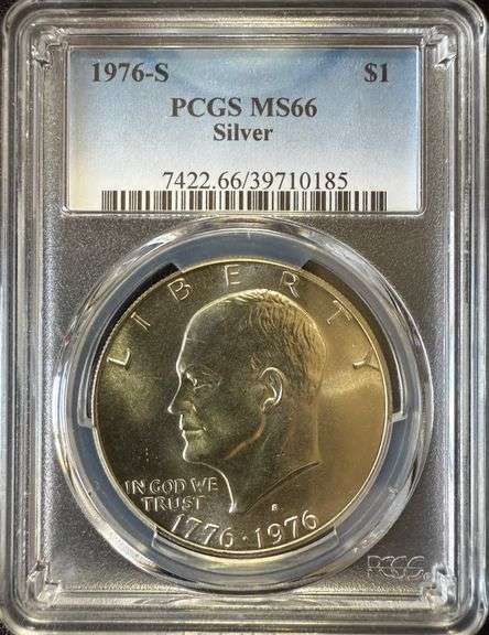 1976-S Eisenhower Ike Dollar $1 MS66 PCGS - Mantle Auctioneer