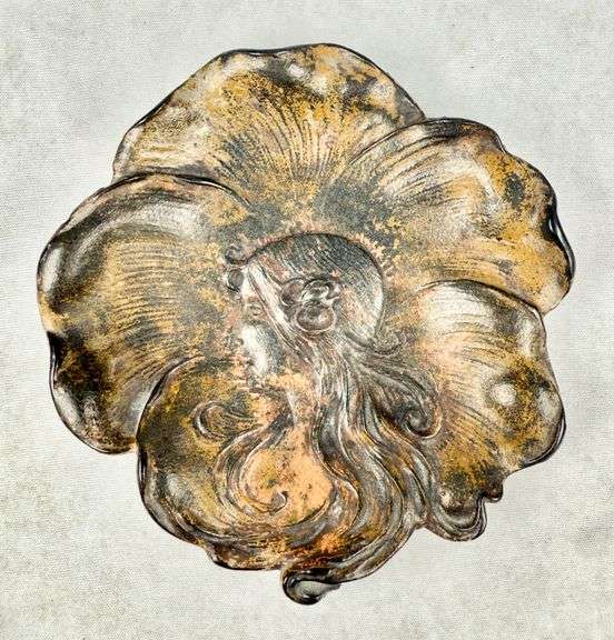 Bradley & Hubbard Art Nouveau Figural Pin Ring Trinket Dish - Mantle ...