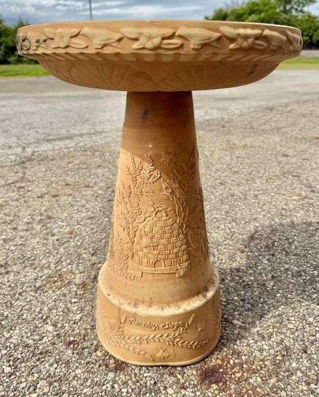 Robinson Ransbottom Pottery R.R.P. Co. Roseville Beige Bird Bath ...
