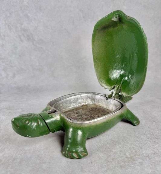 Vintage Cast Aluminum Turtle Ashtray Trinket Dish - Mantle Auctioneer