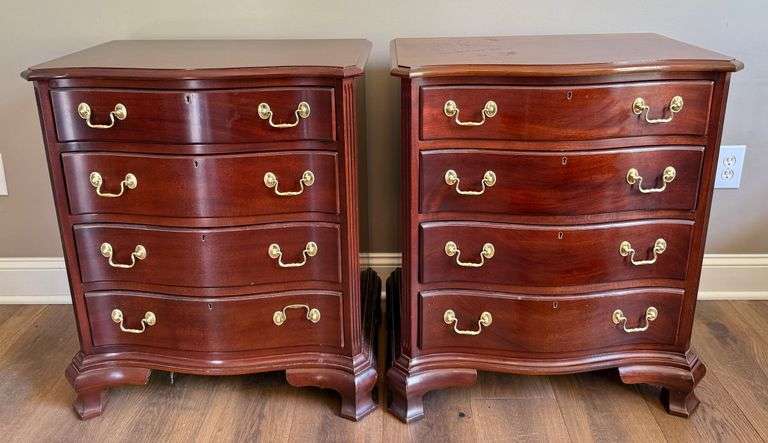 Pair Councill 4 Drawer Solid Mahogany Bedside Chests Night Stands ...
