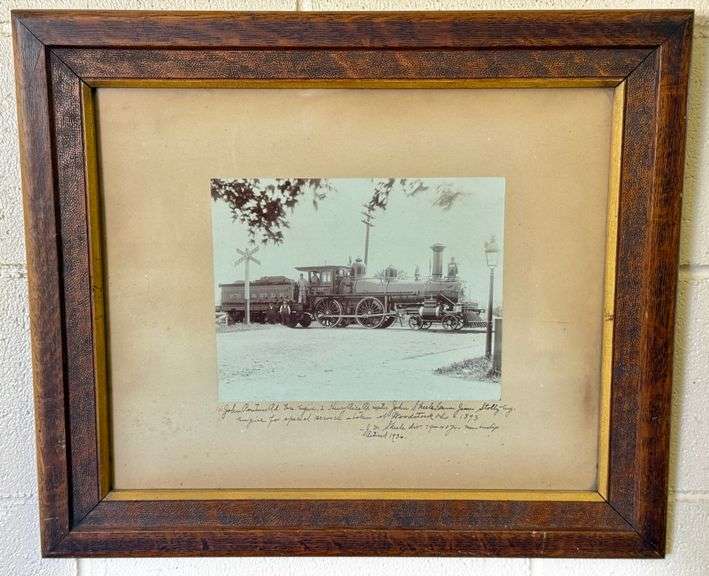 1893 P.C.C. & St. L Railroad Framed Train Photo - Mantle Auctioneer