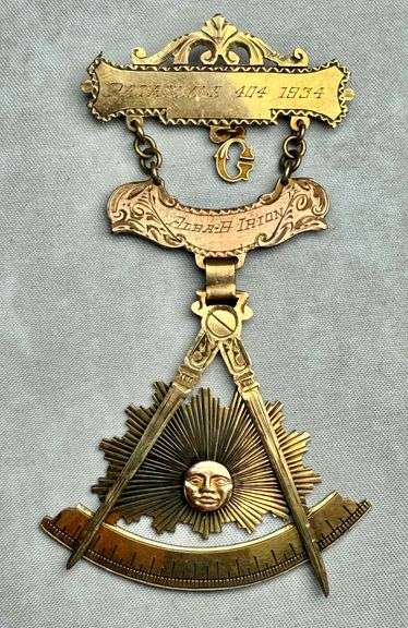 1934 Pataskala OH Freemason Masonic Past Master Pin/Medal - Mantle ...