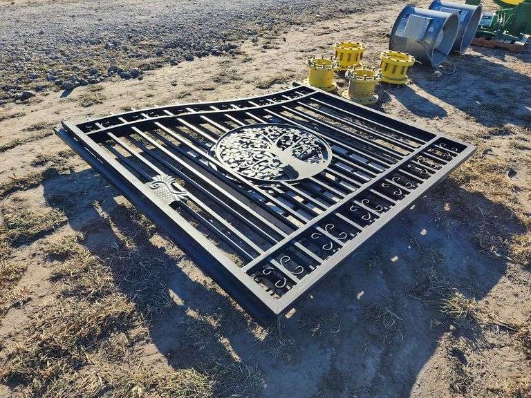 Unused 14FT Bi-Parting Iron Gate with Tree Artwork (damaged) - Adam ...