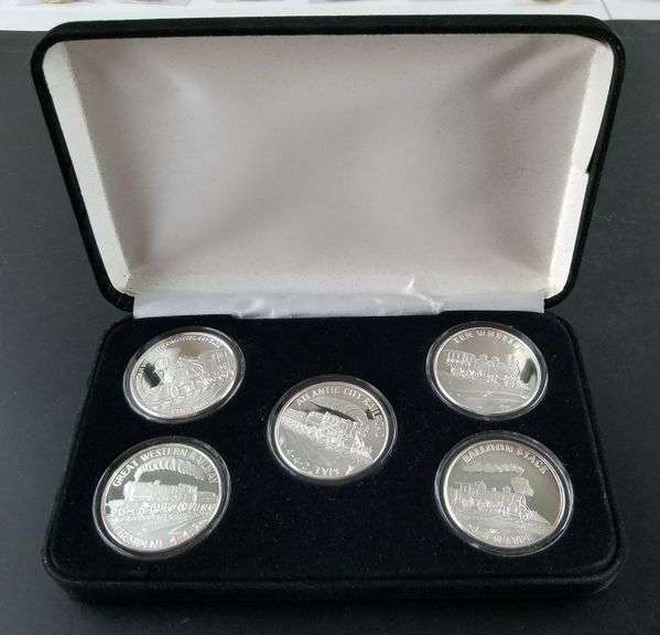 Train/Railroad 1 OZ Silver Rounds Set - Great Western Railway, Atlantic ...