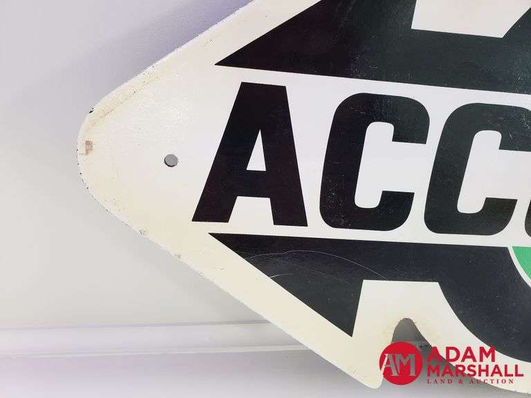 Masonite ACCO SEED arrow seed sign. 14" x 30". "Press Sign Co. St ...