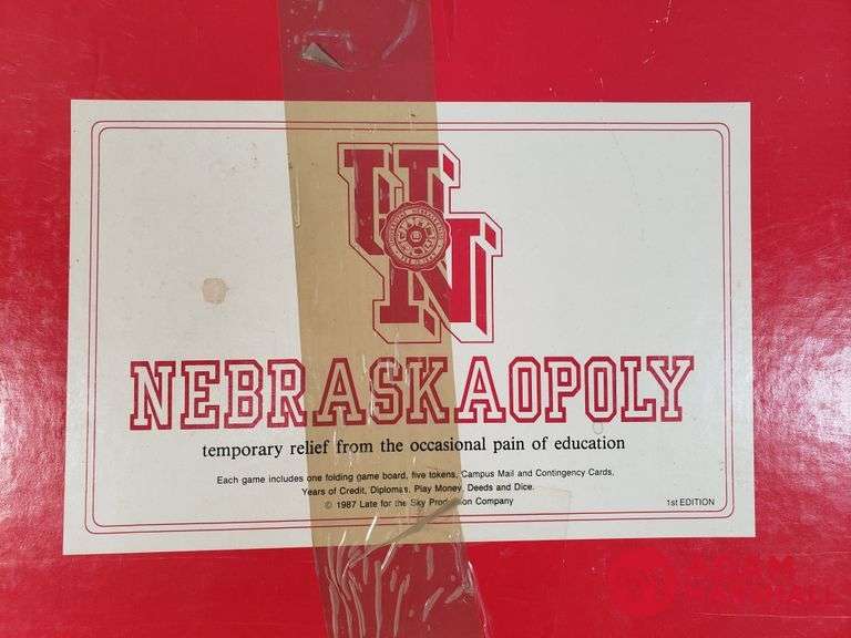Rare Nebraskaopoly Monopoly board game. 1987 1st Edition Sky Production ...