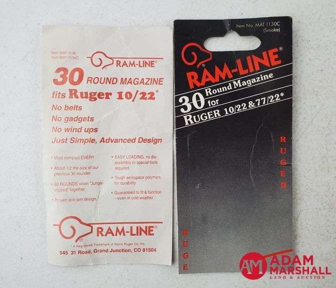 (2) Ram-Line 30 Rd Magazines - Ruger 10/22 & 77/22 - Adam Marshall Land ...