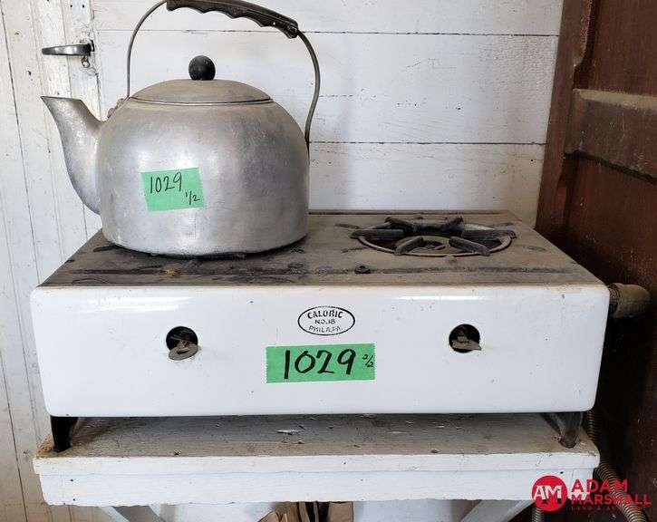 Vintage Caloric No. 18 2-Burner gas stove top with kettle - Adam ...