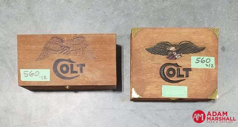 (2) Homemede Colt Wooden Gun Boxes - Adam Marshall Land & Auction, LLC