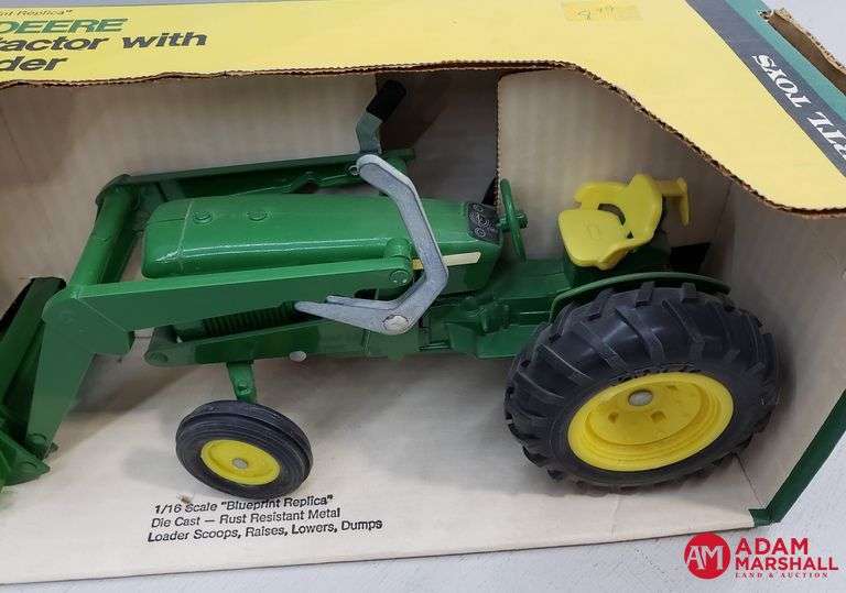 ERTL John Deere Utility tractor with end loader #517 1/16 - Adam ...