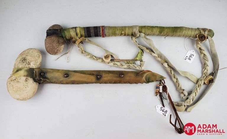 (2)Native American Stone Tomahawks - Adam Marshall Land & Auction, LLC
