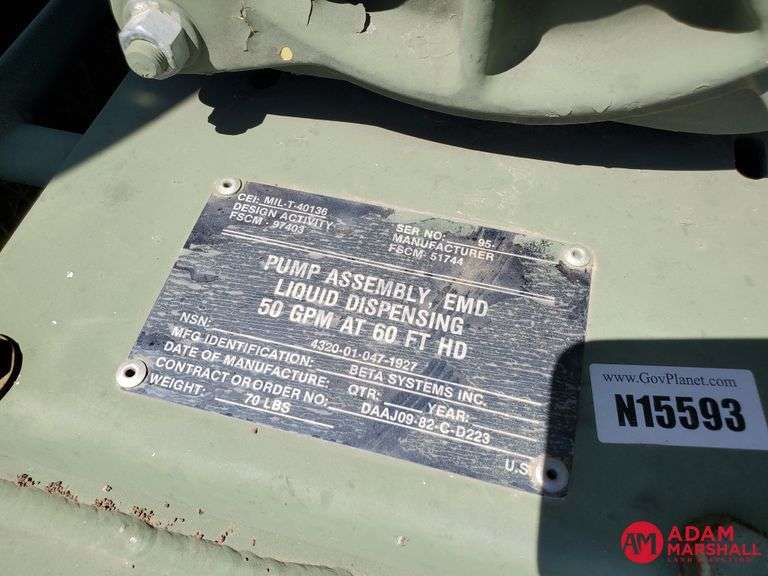 Military Pump Assembly, EMD Liquid Dispensing - Adam Marshall Land ...