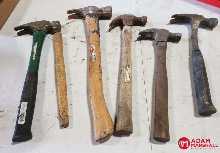 (5) Assorted Claw Hammers, Etc - Adam Marshall Land & Auction, LLC