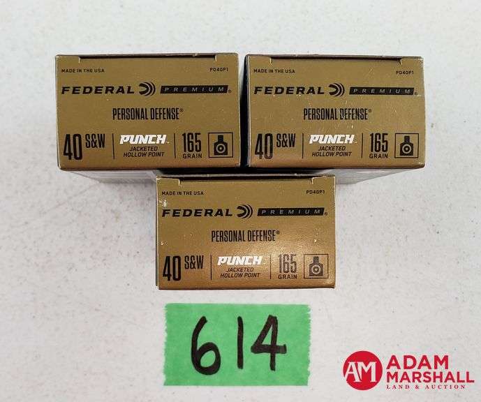 Federal Premium Personal Defense 40 S&W - 165 Gr PUNCH JHP (3 X 20) - Adam Marshall Land ...