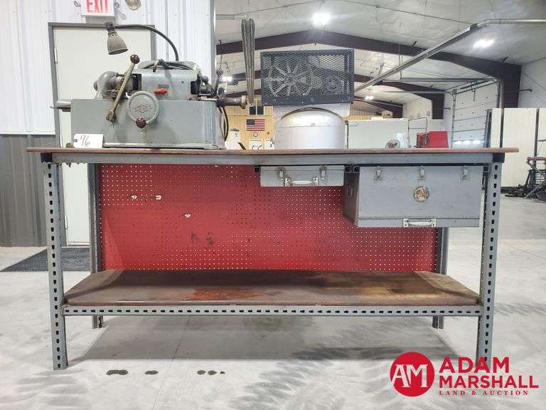 Sioux Tools Valve Face Grinding Machine Mounted on Work Bench with ...