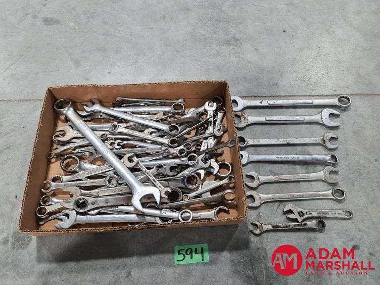 Assorted Box of Wrenches - Adam Marshall Land & Auction, LLC