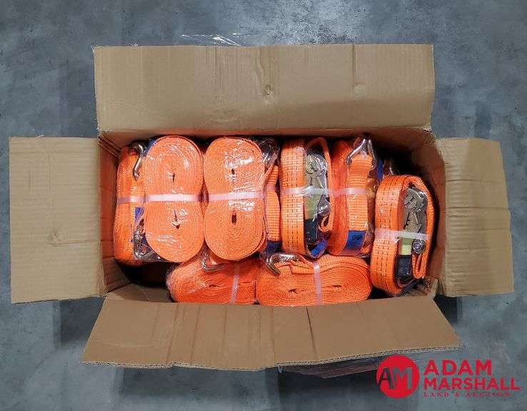 (10) Unused SKLP Ratchet Tie Down Straps - 1.5"W x 27'L - 3T Ratchet ...