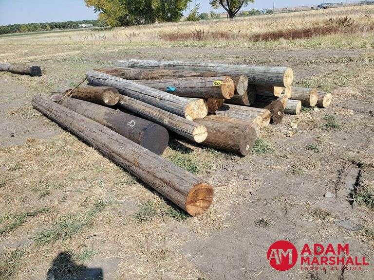 (27) Wood Posts - Assorted Lengths & Diameters - Adam Marshall Land & Auction, LLC