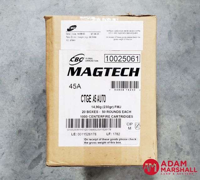 Magtech 45 Auto - 230 Gr FMJ (20 X 50 = Case Of 1000 Rds) - Adam ...