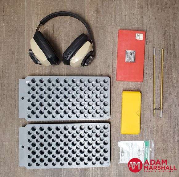 Assorted Reloading - Trays, Lube Pad, Etc & "Dub's Sports" Ear Muffs ...