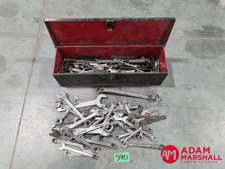 Tool Box W/ Assorted Wrenches - Adam Marshall Land & Auction, LLC