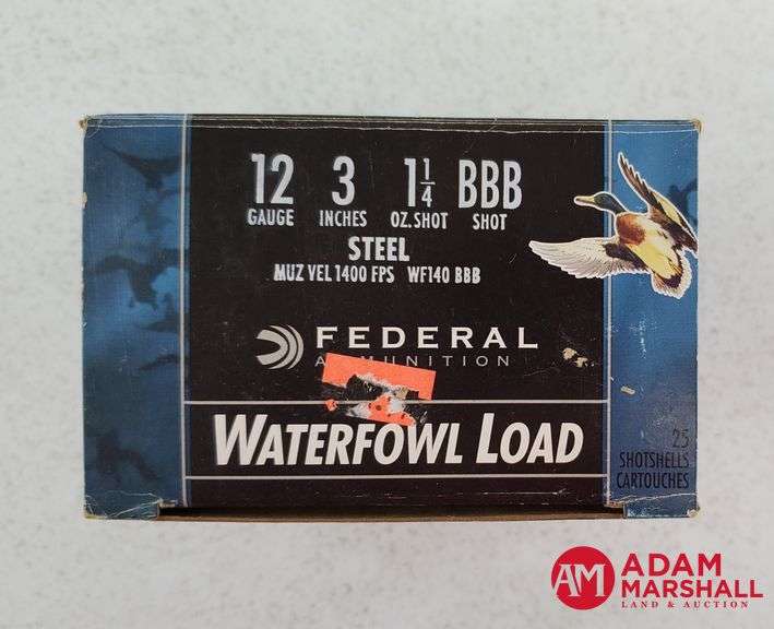 Federal Waterfowl Load - 12 GA, 3", BBB Steel Shot (1 X 25) - Adam ...