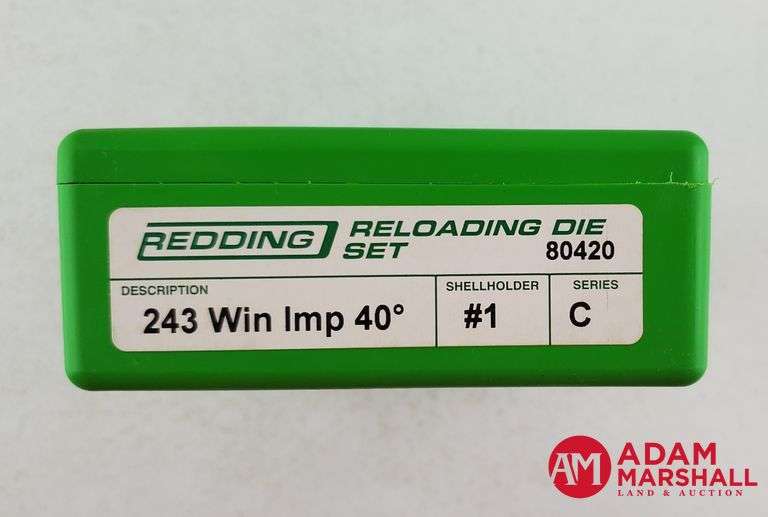 Redding 243 Win Imp 40 Reloading Die Set - Adam Marshall Land & Auction ...