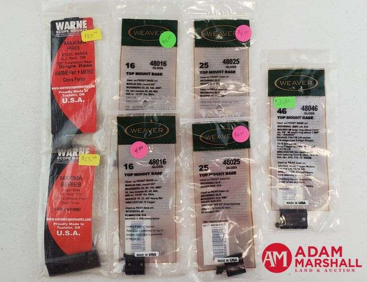Assorted Warne & Weaver Scope Bases - Adam Marshall Land & Auction, LLC