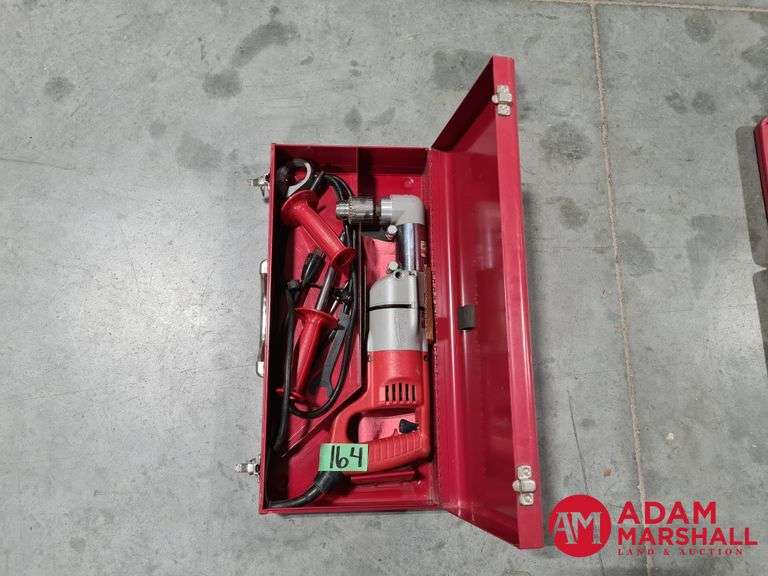 Milwaukee 1107-1 D-Handle Heavy Duty Right Angle Drill with Accessories ...