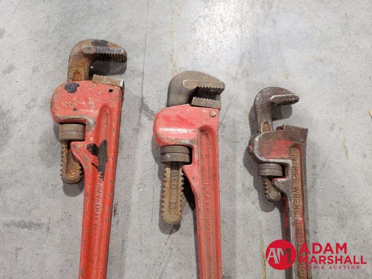 (3) Assorted Pipe Wrenches - Adam Marshall Land & Auction, LLC