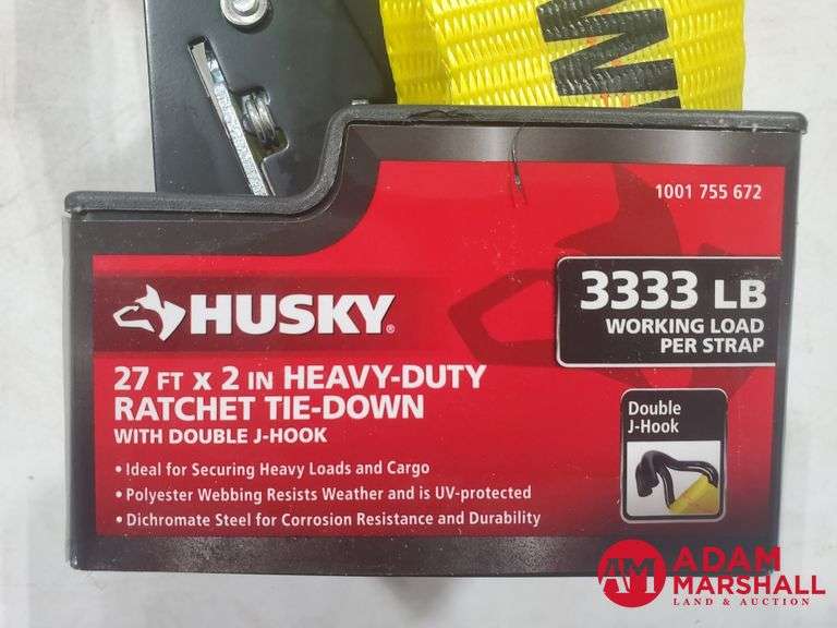 (2) Husky #1001 755 672 Double J-Hook 3333 LB Working Load Per Strap ...