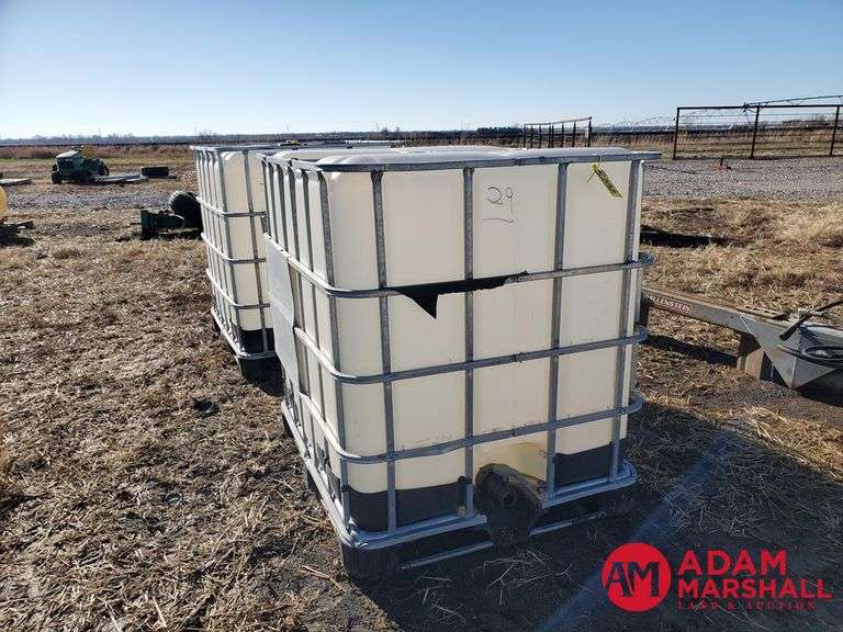 Bulk Poly Chemical Tote - 275 Gallon - Adam Marshall Land & Auction, LLC