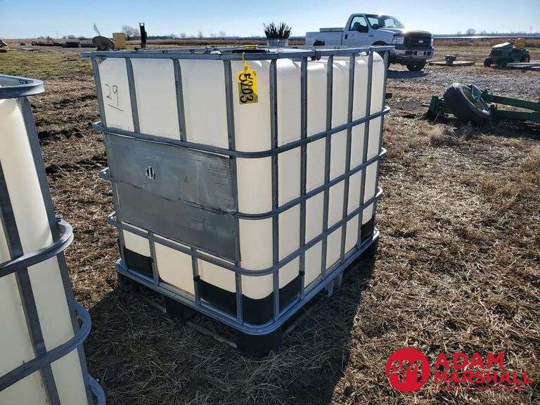 Bulk Poly Chemical Tote - 275 Gallon - Adam Marshall Land & Auction, LLC