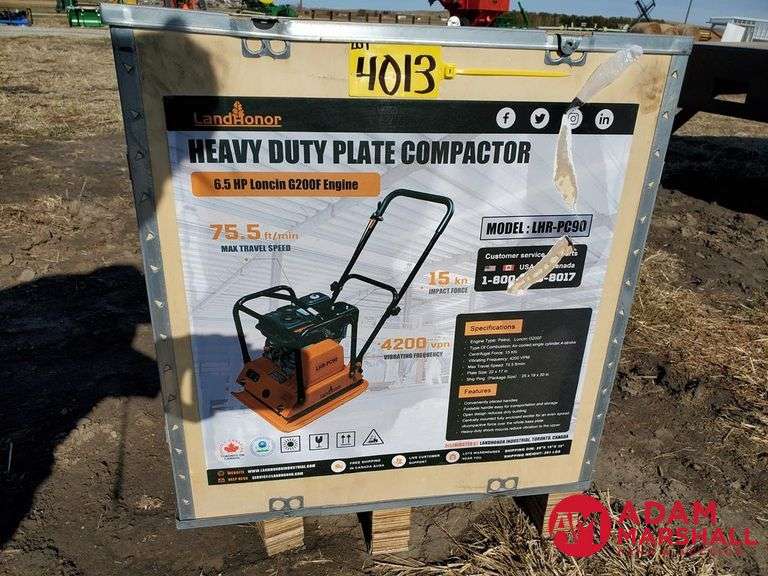 Unused Landhonor LHR-PC90 Heavy Duty Plate Compactor - Adam Marshall ...