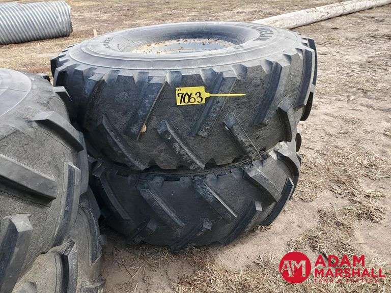 (2) Pivot Tires On Rims - 16R20, 8 Bolt - Adam Marshall Land & Auction, LLC