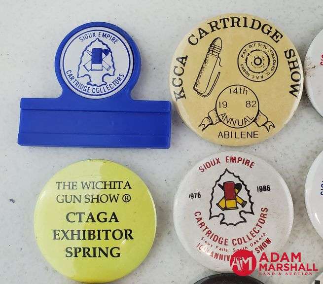 Assorted Vintage Cartridge Collectors Cartridge Show Buttons - Adam ...