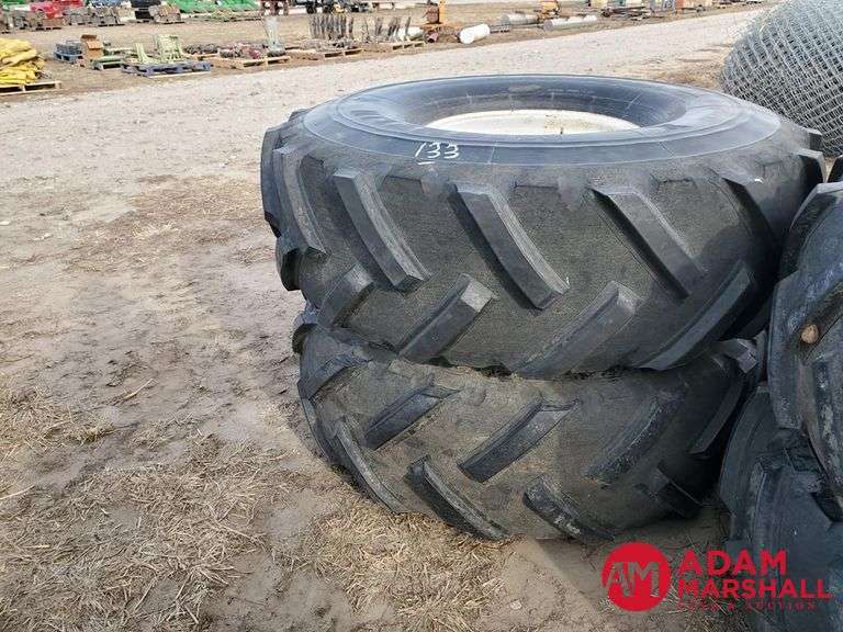 (2) Pivot Tires On Rims - 16R20, 8 Bolt - Adam Marshall Land & Auction, LLC