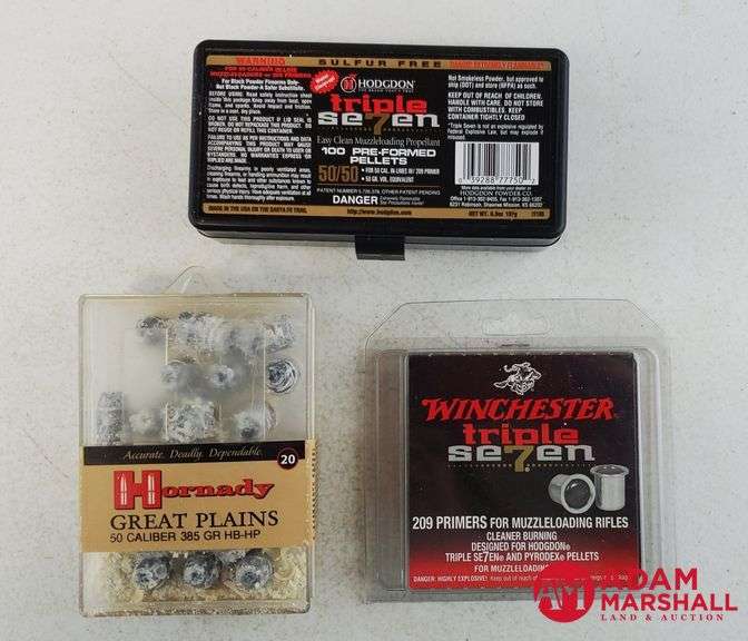 Assorted Black Powder: Triple Seven 50/50 Pellets & 209 Primers ...