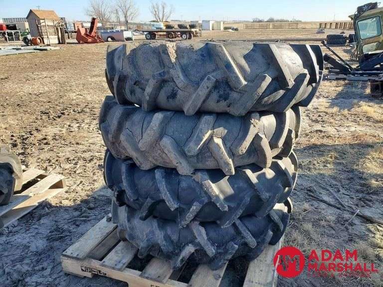 (4) Pivot Tires On Rims - 11-24.5, 8 Bolt - Adam Marshall Land ...