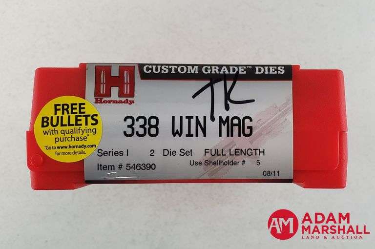 Hornady Custom-Grade 338 Win Mag Reloading Die Set - NIB - Adam ...
