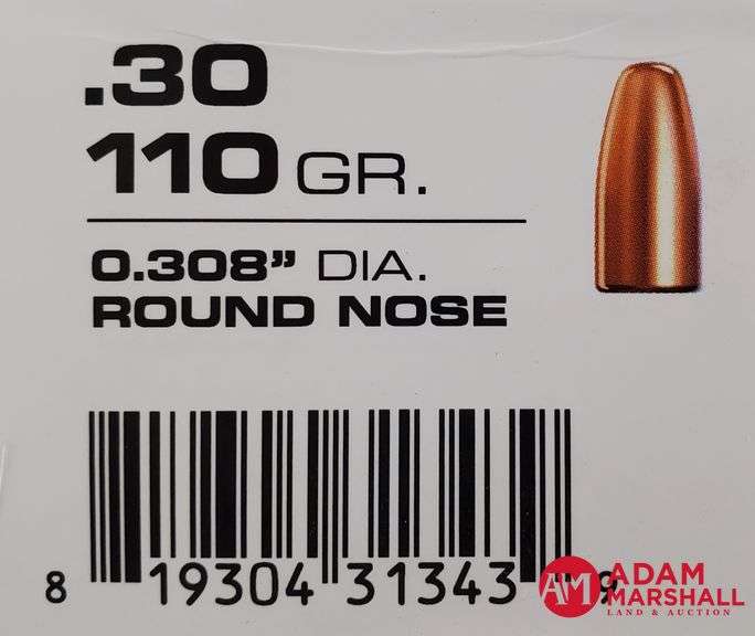 Bullets - X-Treme Bullets - 30 Cal, 308 Dia, 110 Gr Round Nose (1 X 500 ...
