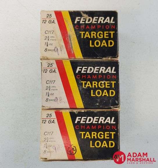 Vintage Federal Champion Target Load, Paper - 12 GA, 2-3/4", 8 Shot (2 ...