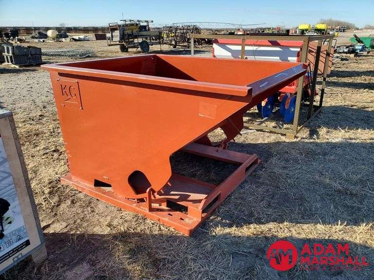 Unused Self Dumping Hopper Equipment Attachment w/ Forklift Holes ...