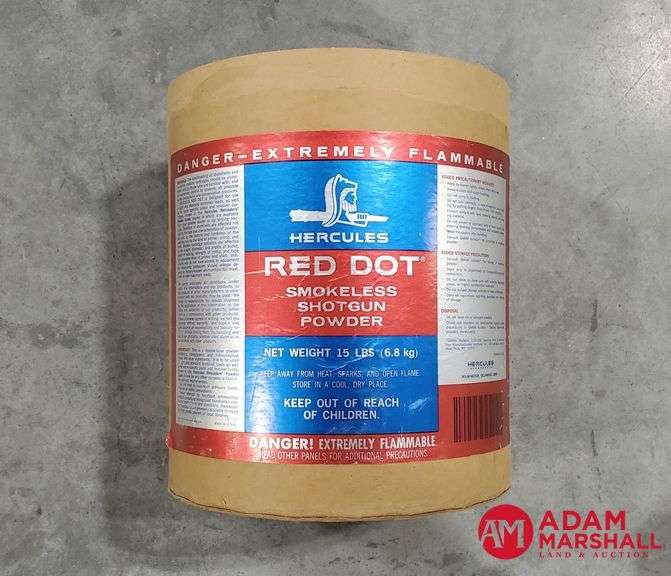 EMPTY Hercules Red Dot Powder Cardboard Containers - 8 LB W/Lid & 15 Lb ...