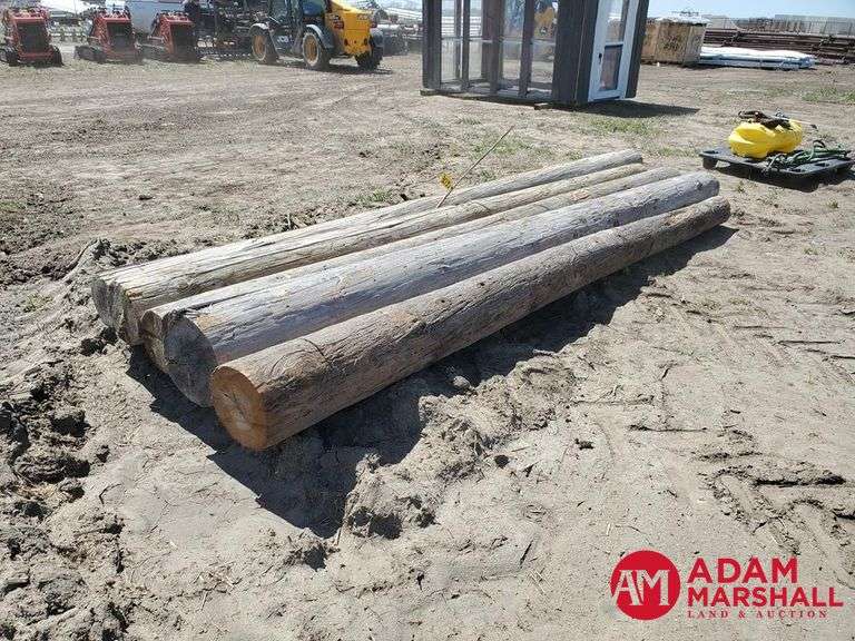 (5) Wood High Line Poles - 9-11" D, 13½ - 15½ FT L - Adam Marshall Land ...