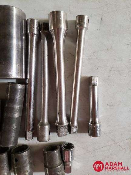 Assorted sockets & socket extensions - Adam Marshall Land & Auction, LLC