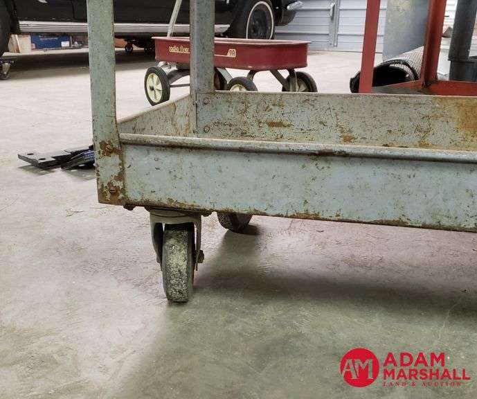 Rolling metal shop cart - Adam Marshall Land & Auction, LLC